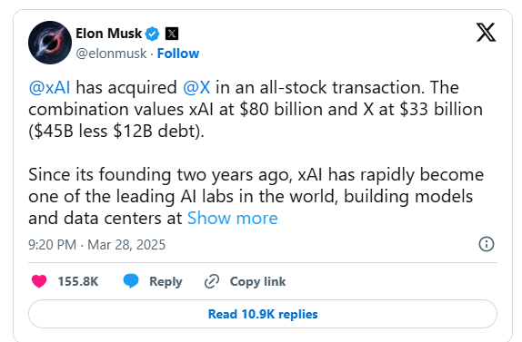 Elon Musk vende a X (ex-Twitter) à sua própria startup de IA por 45 mil ...