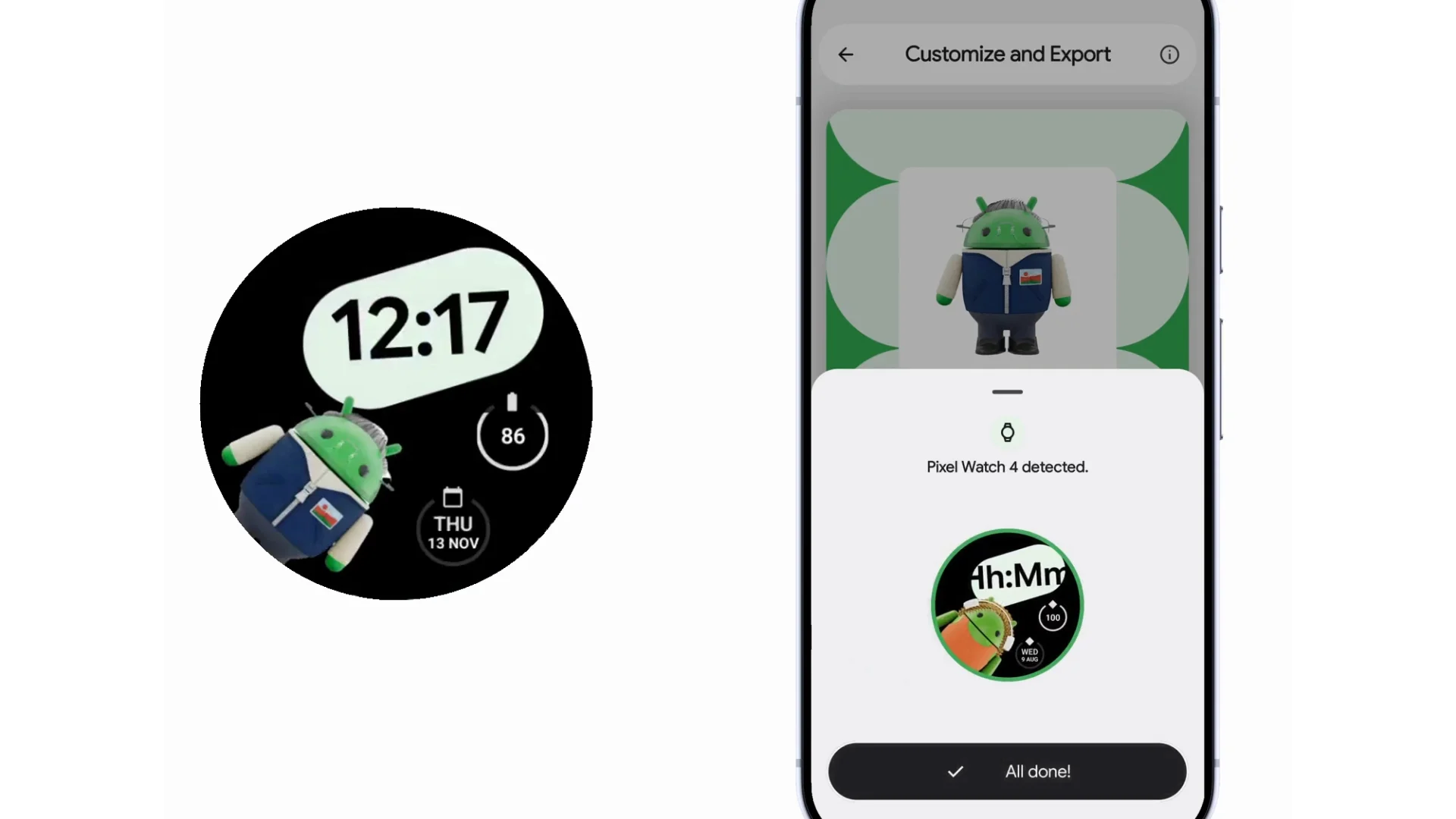 Personaliza o teu Galaxy Watch com Android Bots divertidos
